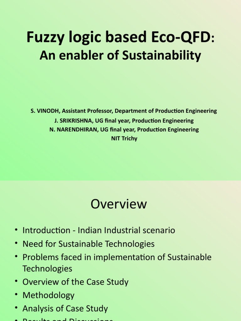Fuzzy Logic Based Eco Qfd Pdf Fuzzy Logic New Product Development
