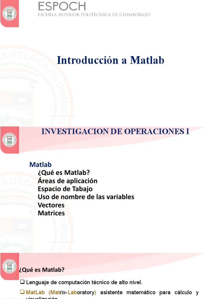 Introducción Matlab | PDF | Matlab | Matriz (Matemáticas)