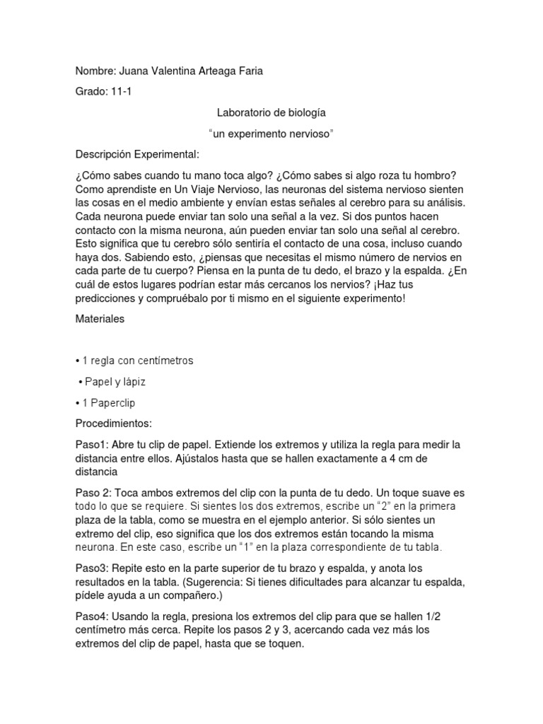 Laboratorio Biologia PDF | PDF | Cerebro | Neurona