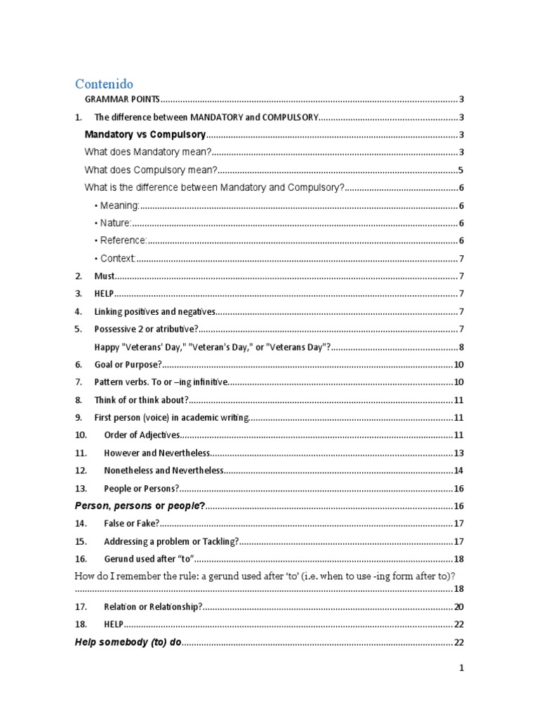 Key English Grammar Points Explained | PDF | Adjective | Noun