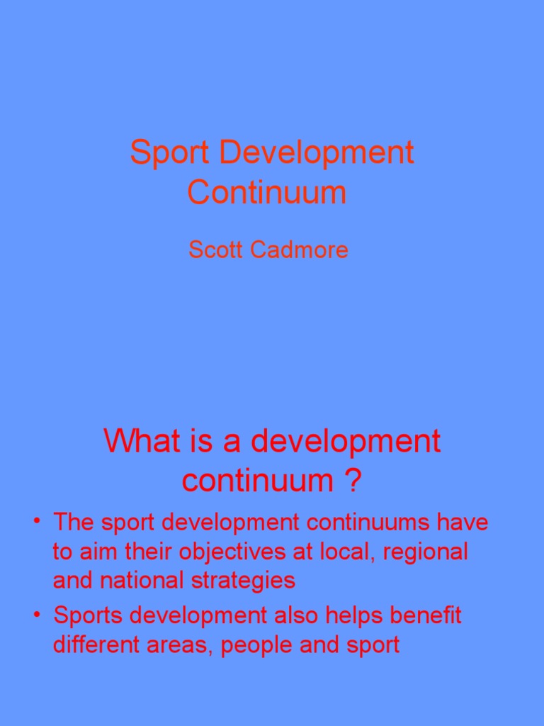 Sport Development Continuum Presentation Finished | PDF