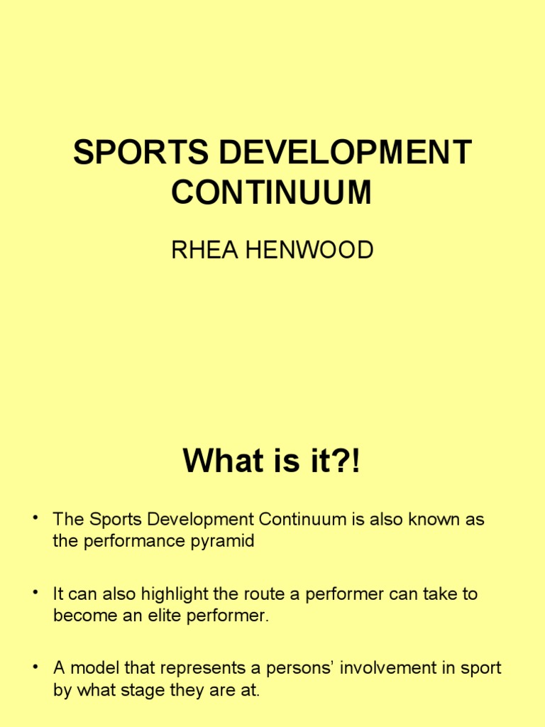 Sports Development Continuum: Rhea Henwood | PDF