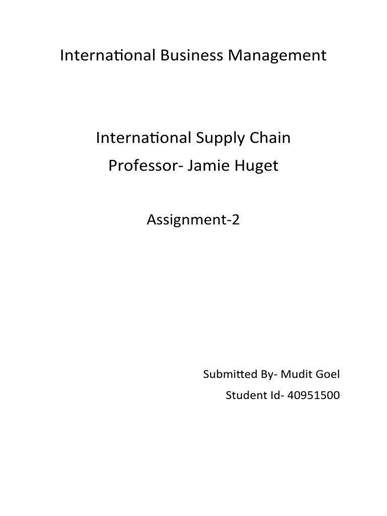 Assignment 2 - Supply Chain | PDF