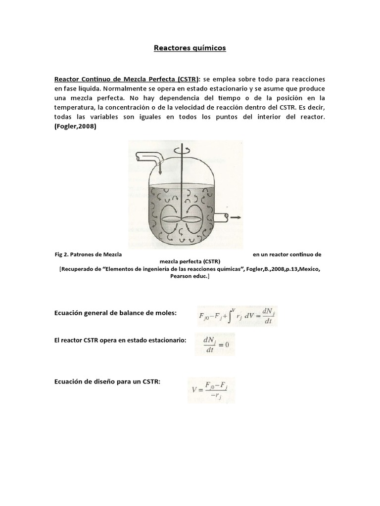Reactor CSTR | PDF