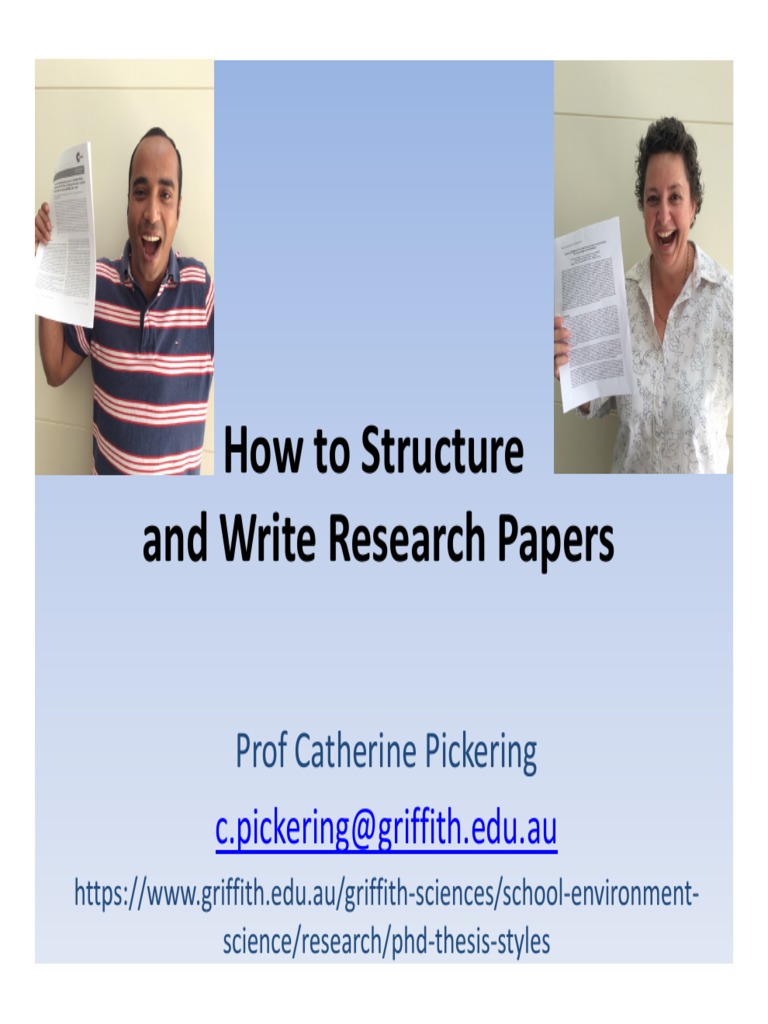 How To Structure and Write Research Papers: Prof Catherine Pickering ...