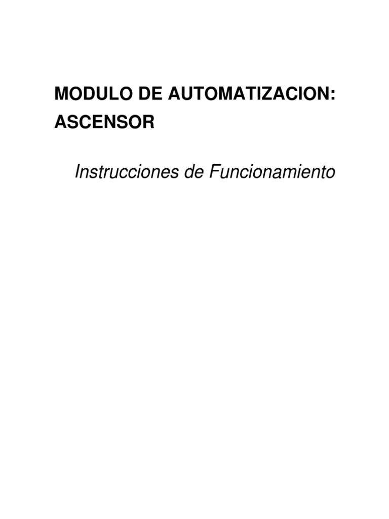 Modulo de Automatizacion de Ascensor | PDF | Ascensor | Ingenieria Eléctrica
