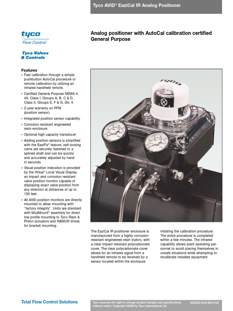 Avid EZ Cal IR Analog Positioner PDF | PDF | Calibration | Electrical ...