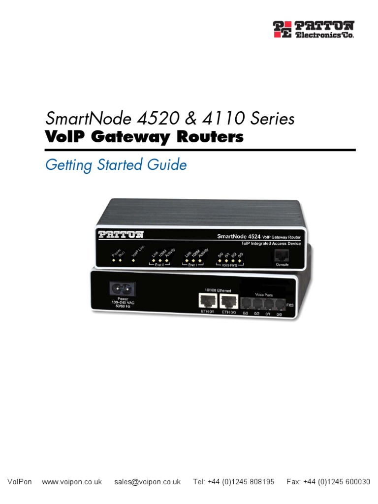 Patton Smartnode 4520 4110 Users Guide | PDF | Voice Over Ip | Electrostatic Discharge