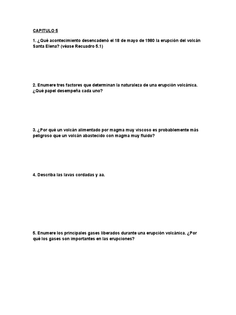 CAPITULO 5 Libro | PDF | Volcán | Tipos de erupciones volcánicas