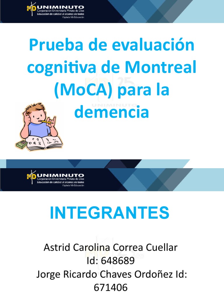 Prueba de Evaluación Cognitiva de Montreal (MoCA) | PDF | Demencia ...