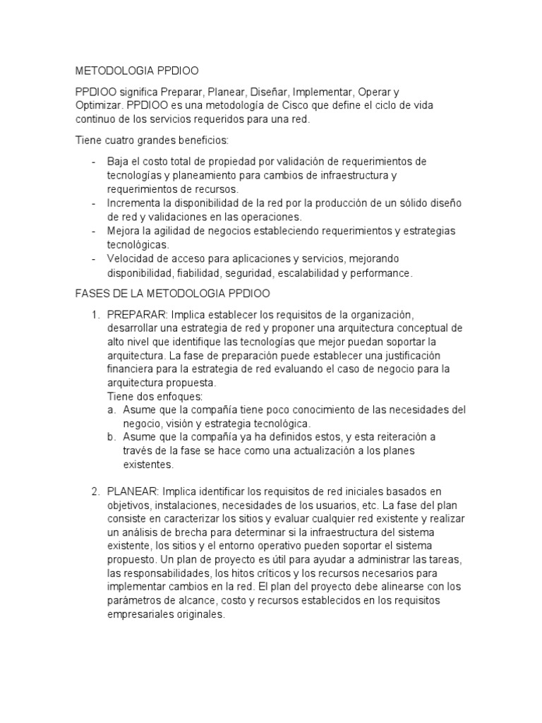 Metodologia Ppdioo | PDF | Escalabilidad | Diseño