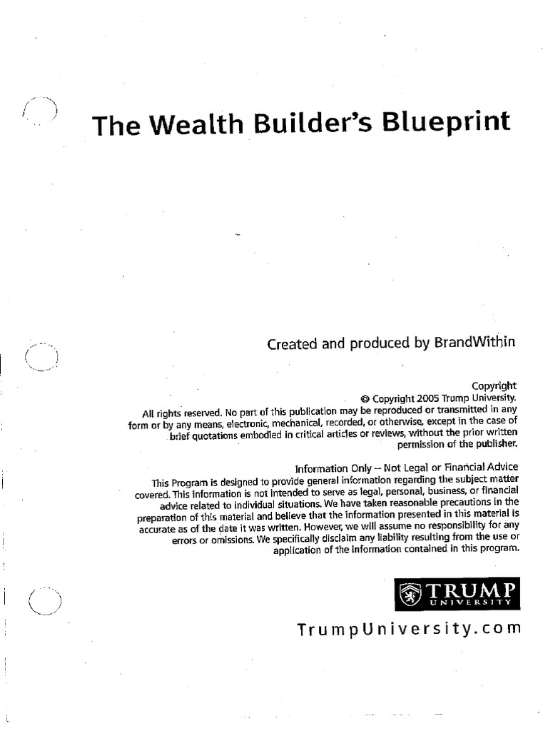 Wealth Builder S Blueprint Workbook Pdf Pdf