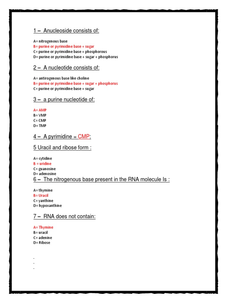 DNA MCQs | PDF | Rna | Genetic Code