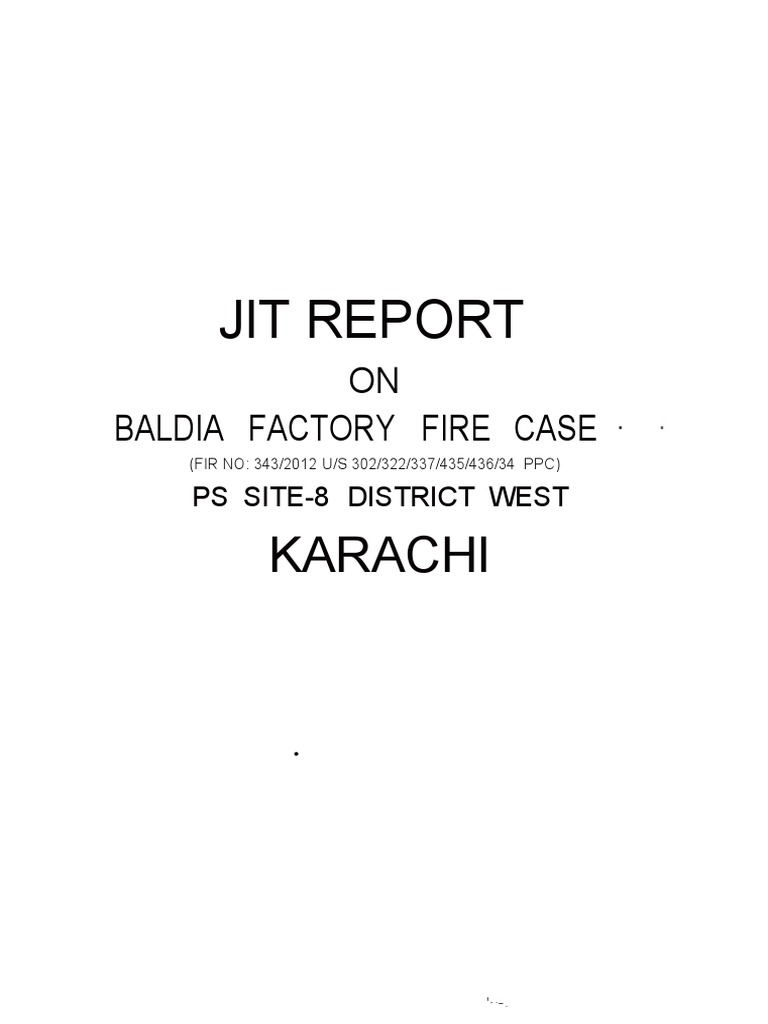 JIT Report - Baldia Factory Fire - 20200706161743 | PDF | Nature