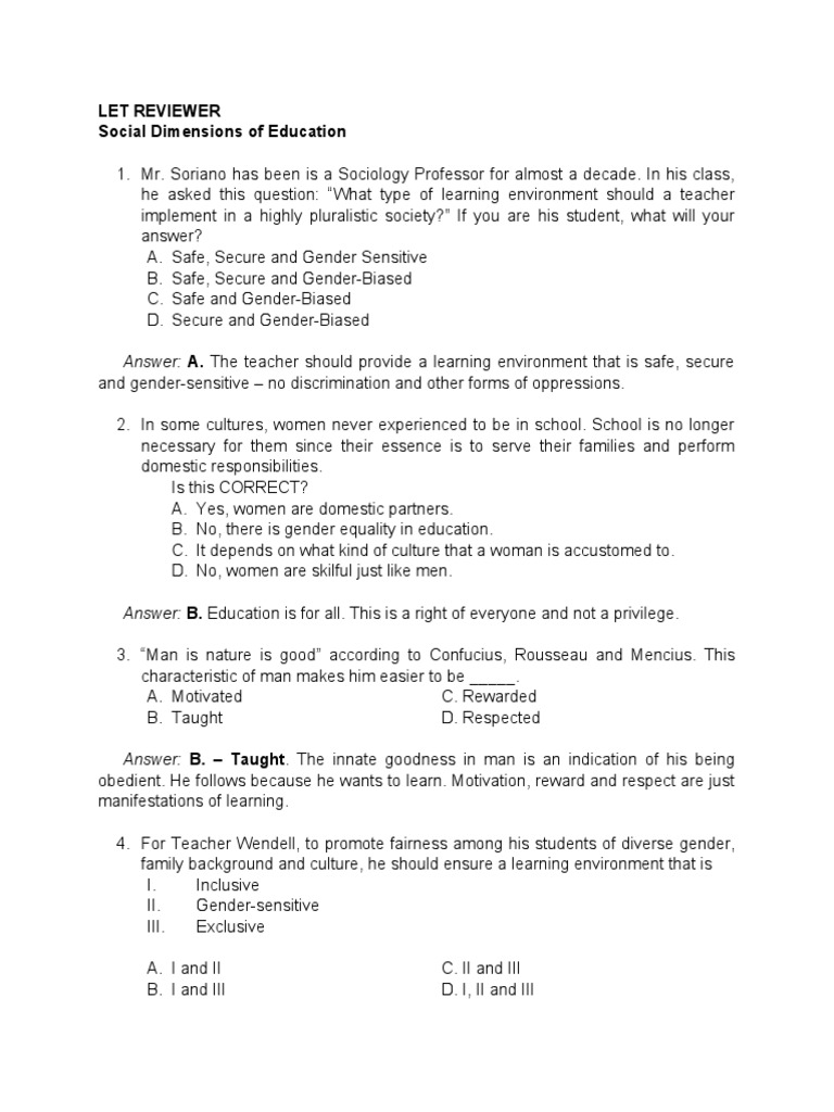 Social Dimensions Questionnaire | PDF | Schools | Value (Ethics)