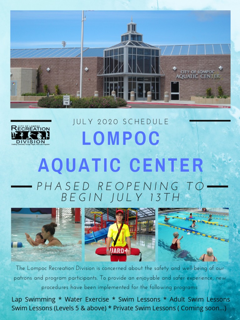 Lompoc Aquatic Center Reopening | PDF | Swimming | Behavior Modification