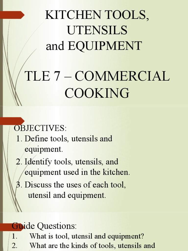 Kitchen Tools Guide | PDF | Kitchen Utensil | Kitchen