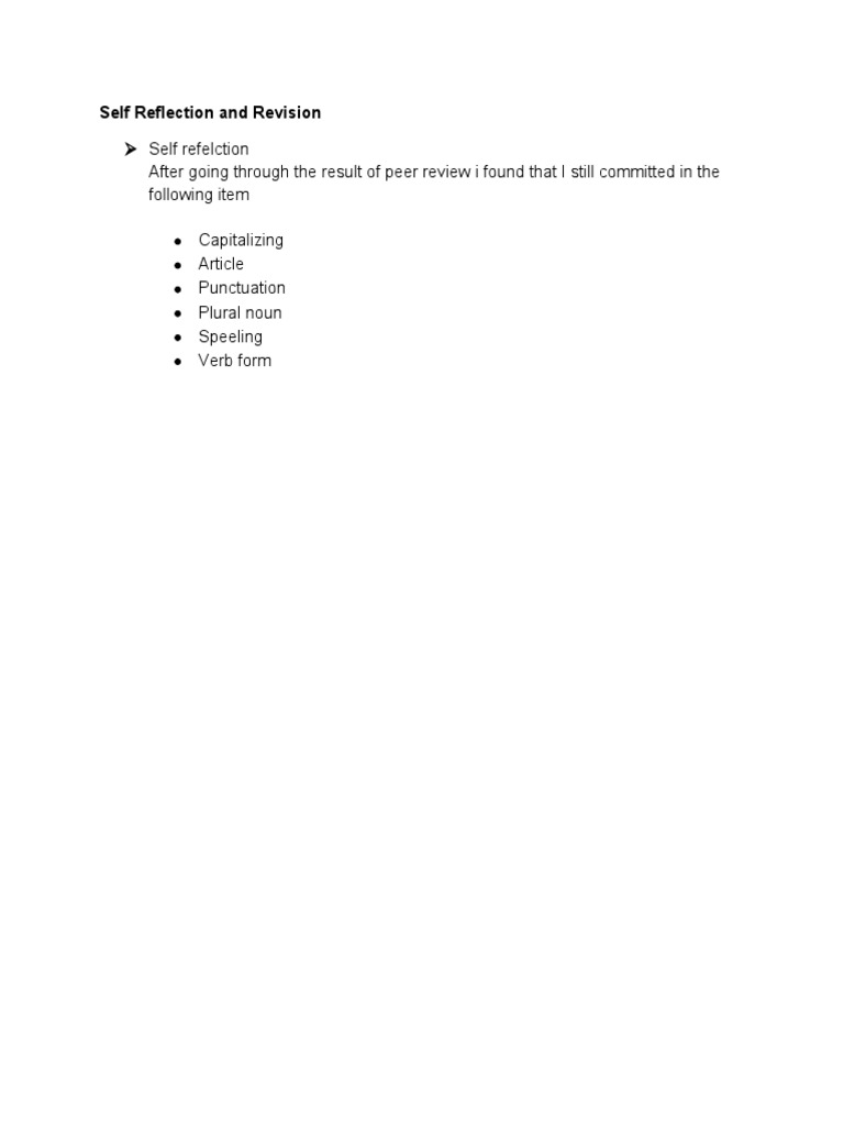 Self Reflection and Revision | PDF | Higher Education | Academic Degree