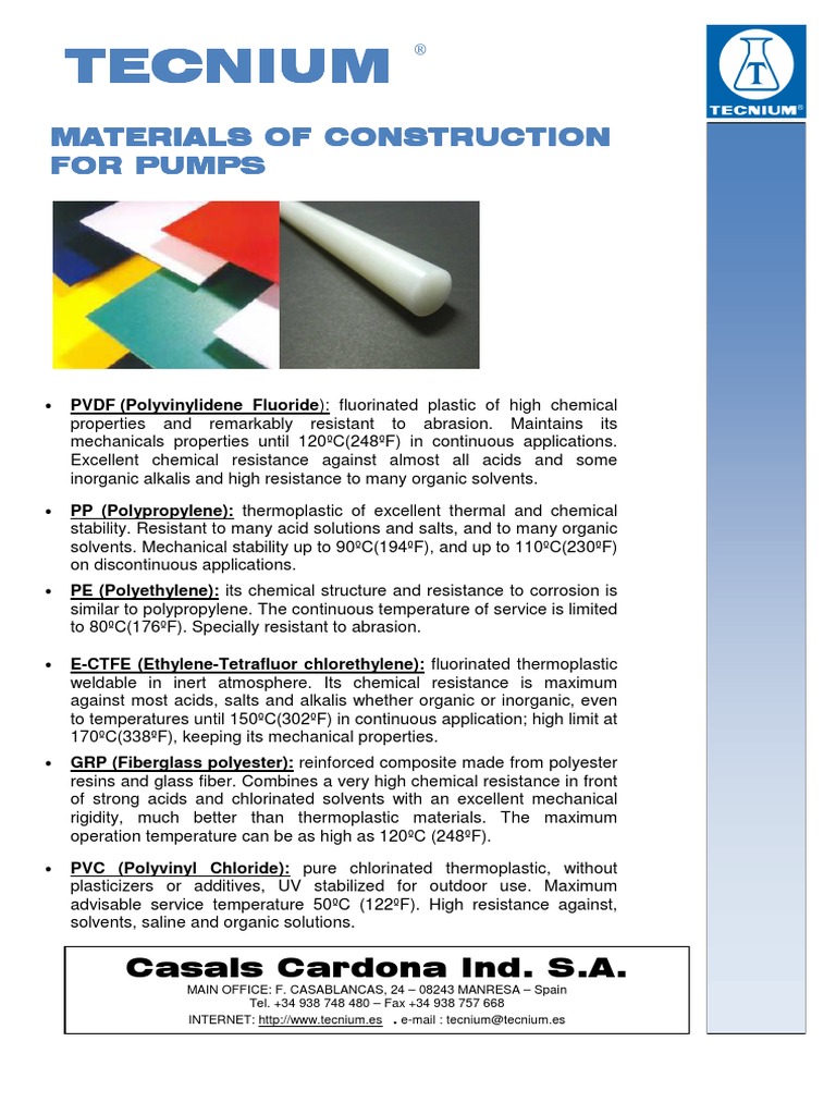 Pump Material Specifications | PDF