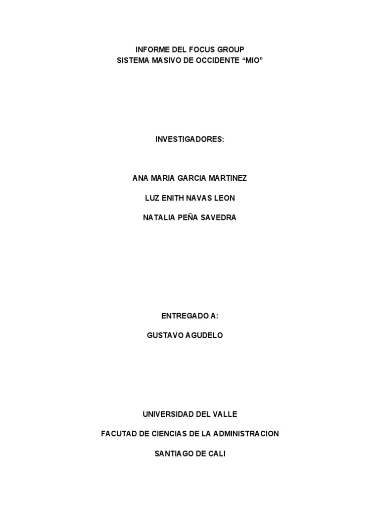 Guia para Focus Group - Final | PDF | Investigación de mercado | Grupo ...