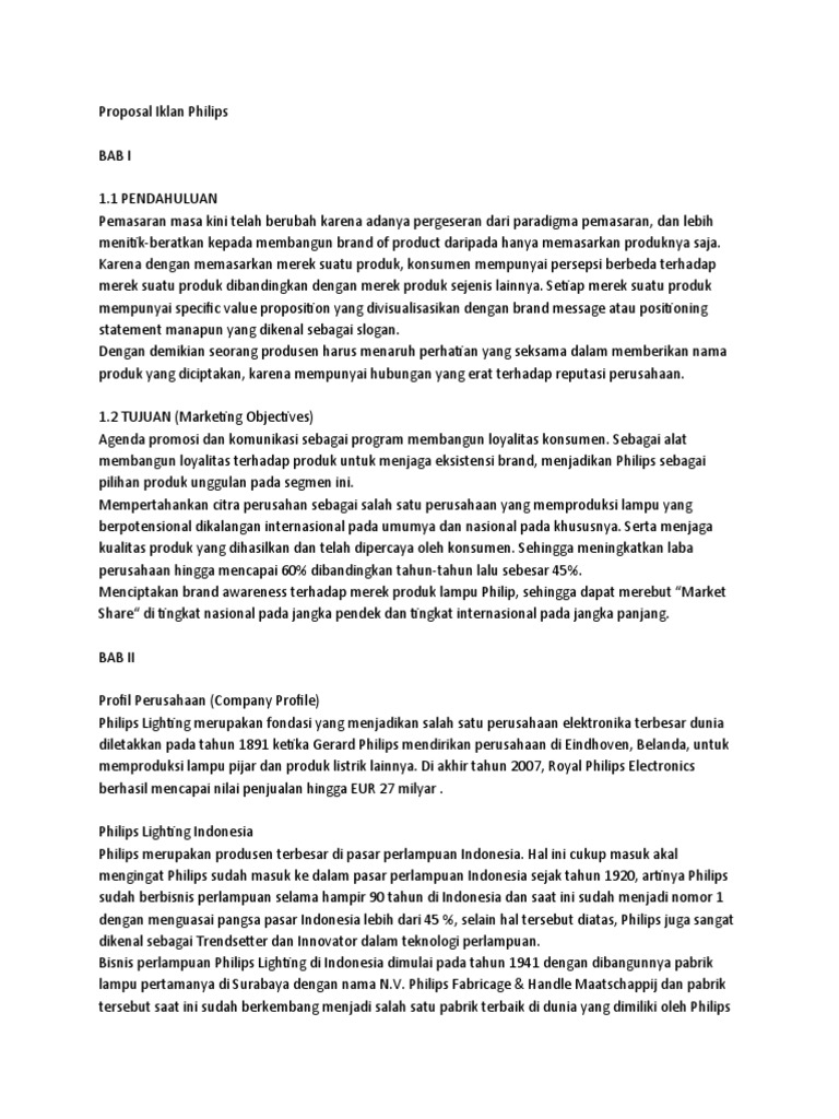 Proposal Iklan Philips | PDF