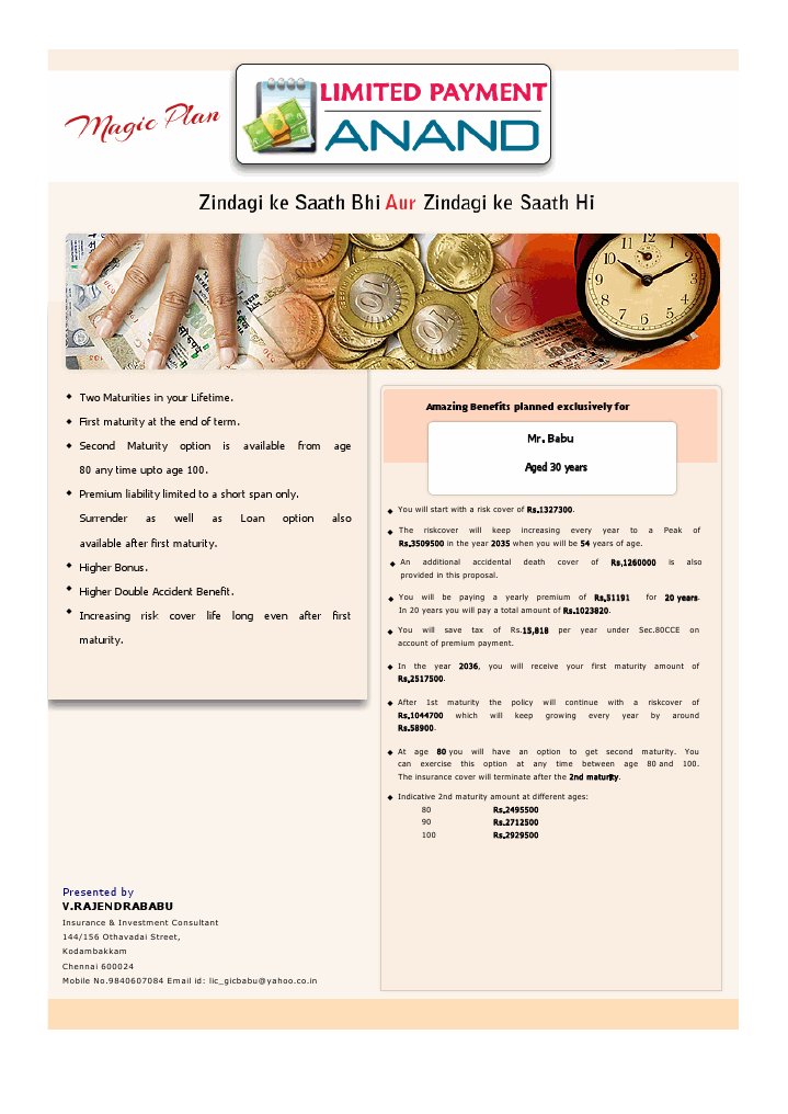Limited Payment Anand | PDF | Insurance | Financial Risk