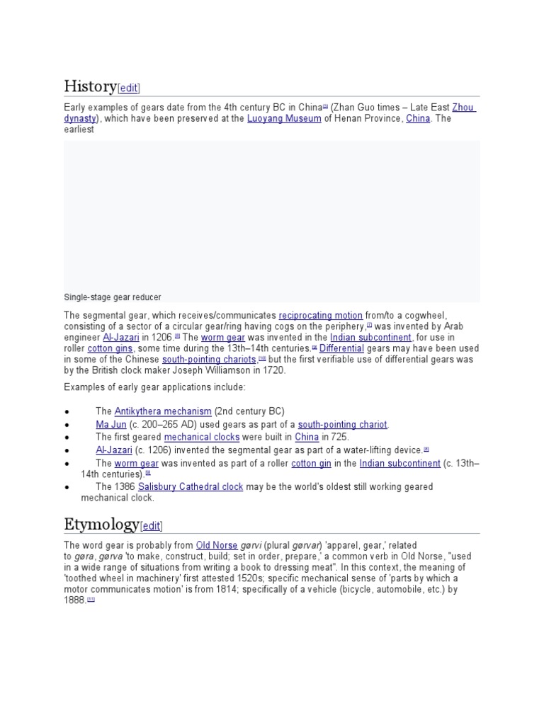 Brief history of gears and their early applications | PDF | Gear | Machines