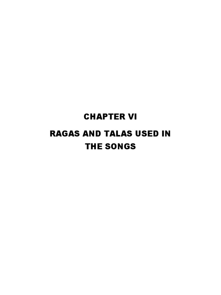 Ragas and Talas Used in The Songs | PDF | Classical And Art Music ...
