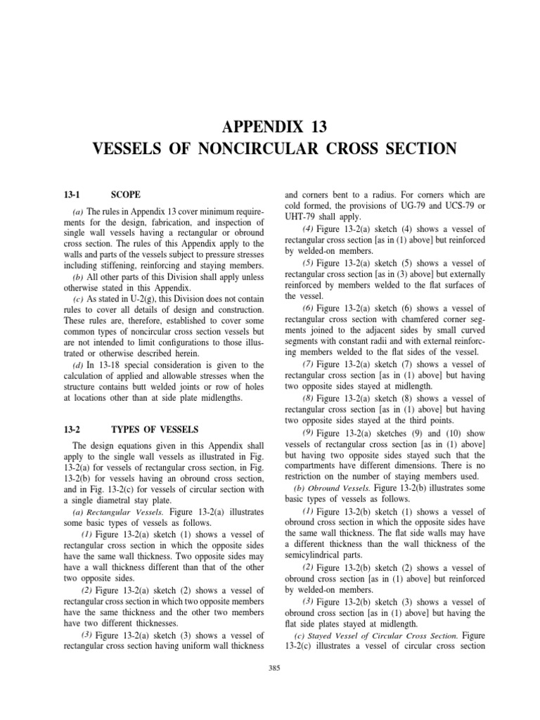Appendix 13 Vessels of Noncircular Cross PDF | PDF | Bending | Strength ...
