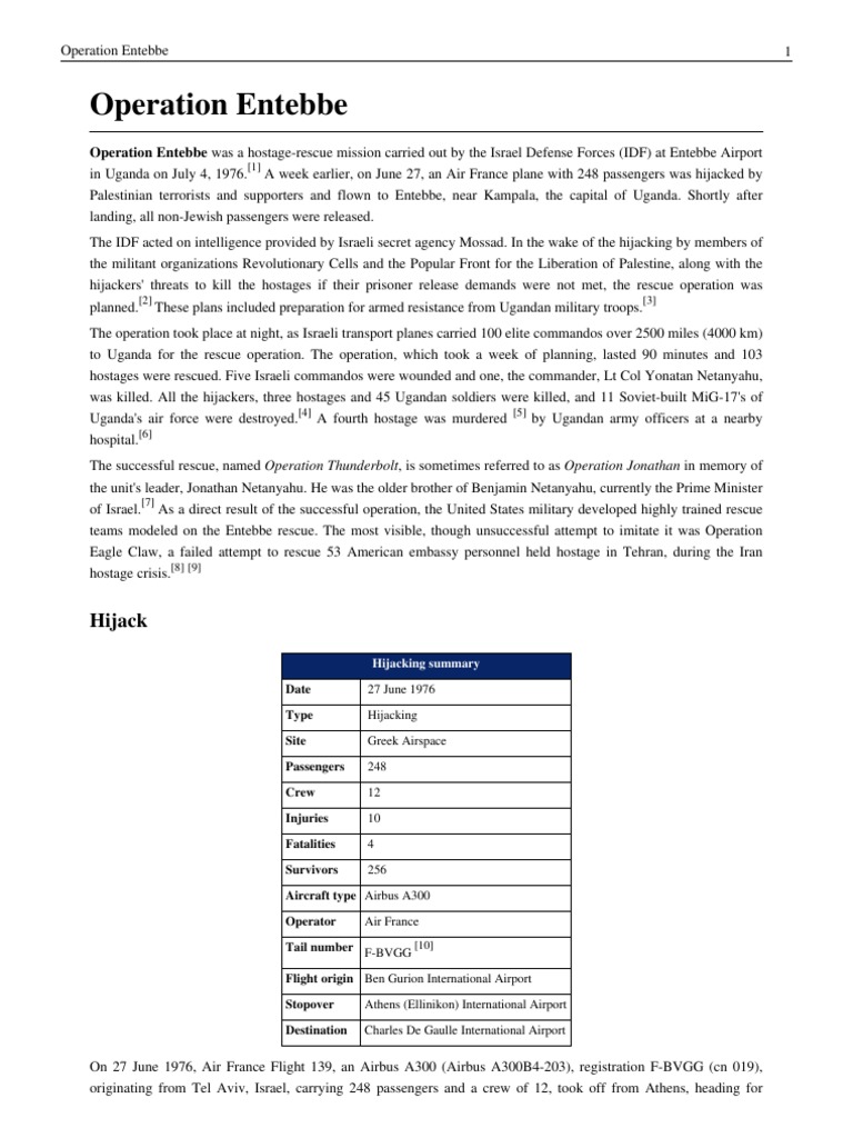 Operation Entebbe | PDF