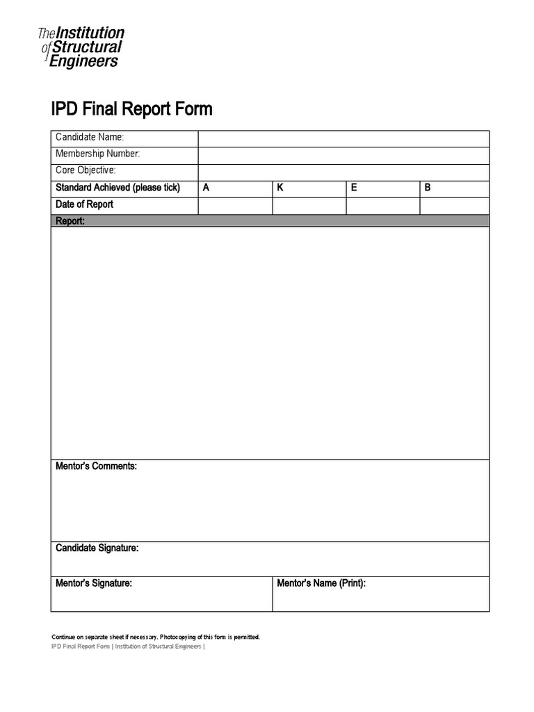 IPD Final Report Form | PDF