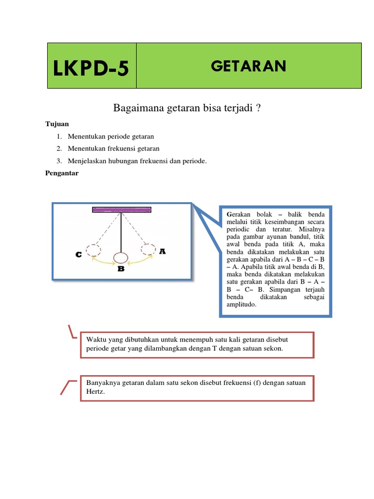 LKPD Getaran Dan Gelombang PDF | PDF