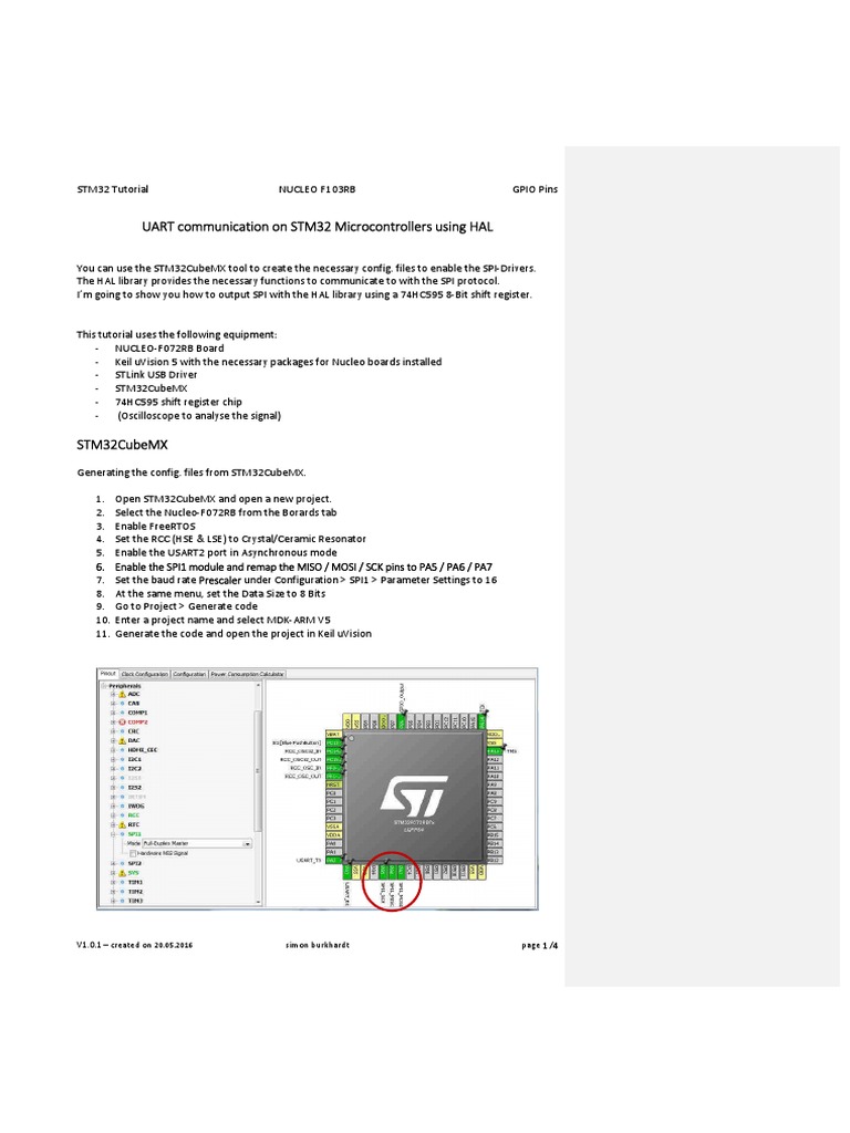 Stm32 Tutorial 06 Spi Module 74hc595 Using Hal And Freertos Pdf Pdf Computing