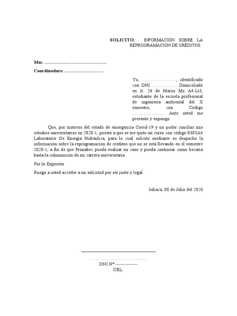 Solicitud DE REPROGRAMACION | PDF