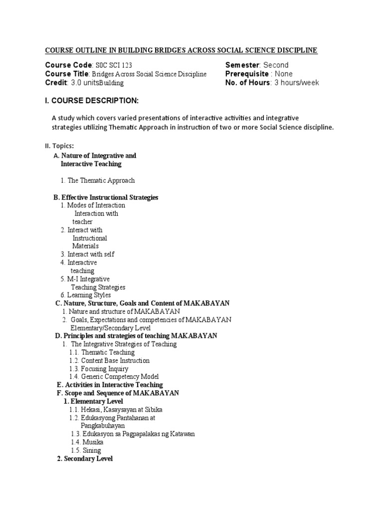 Course Code: Semester: Second Course Title: Prerequisite: None Credit: 3.0 Units No. of Hours: 3 ...