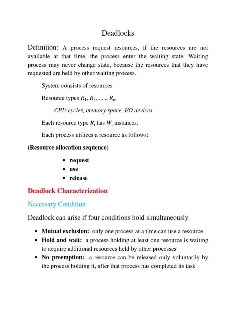 DEADLOCK Dsatm | PDF | Concurrency (Computer Science) | Applied Mathematics