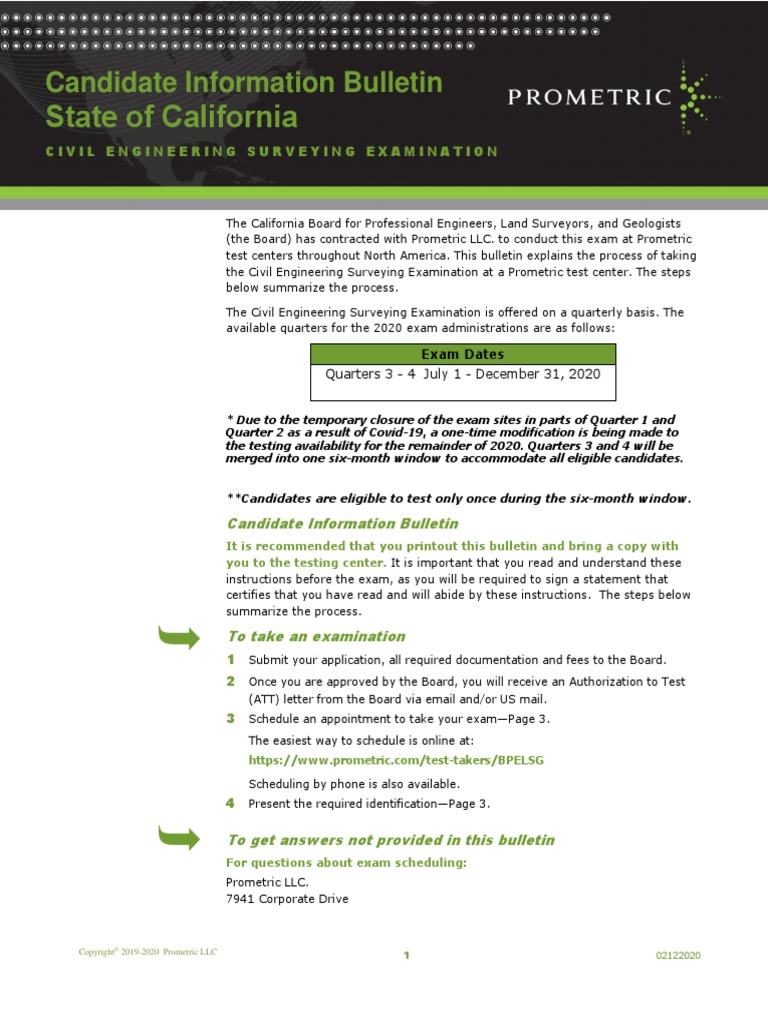 CA Civil Engineering Surveying CIB 5.12.20 | PDF | Americans With ...