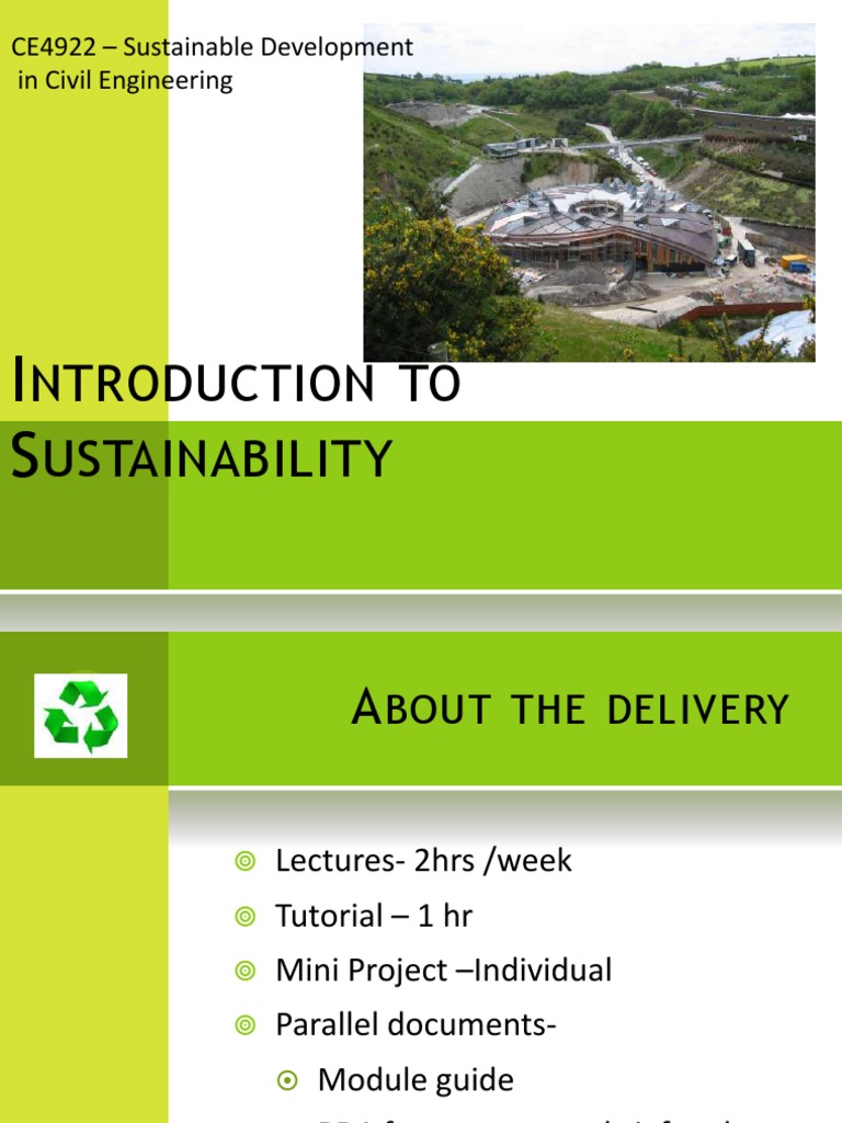 L1 - Intro To Sustainability | PDF | Sustainability | Engineering