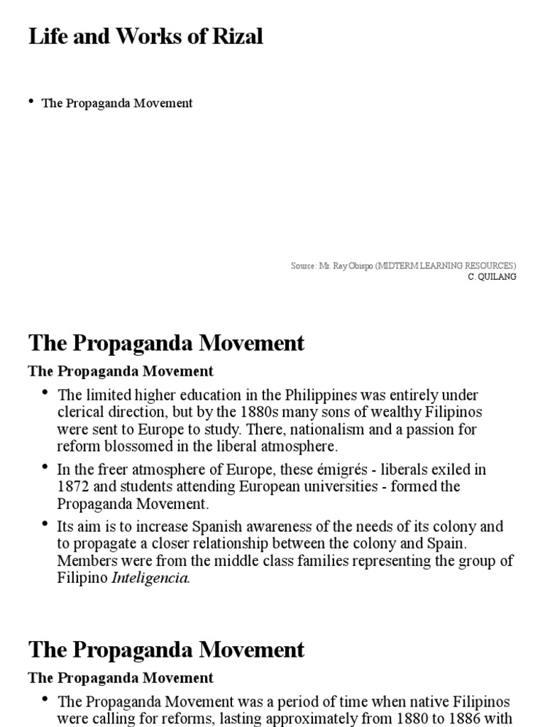Overview of the Propaganda Movement | PDF | Philippines