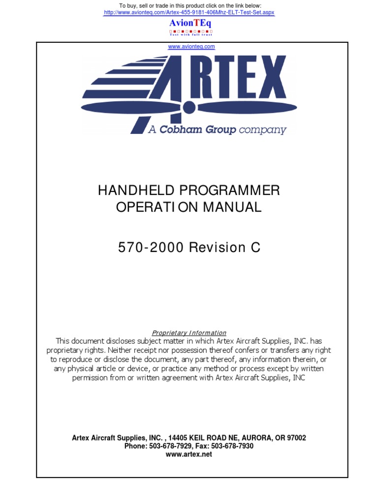 ARTEX 455 9181 Operations Manual - New | PDF | Battery Charger ...