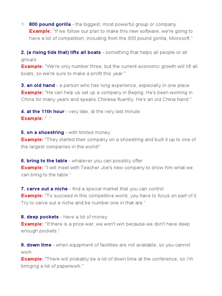 40 Business Phrases | PDF | Business | Economies