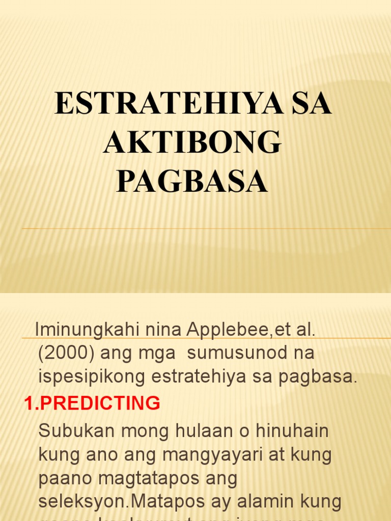 Estratehiya Sa Aktibong Pagbasa | PDF