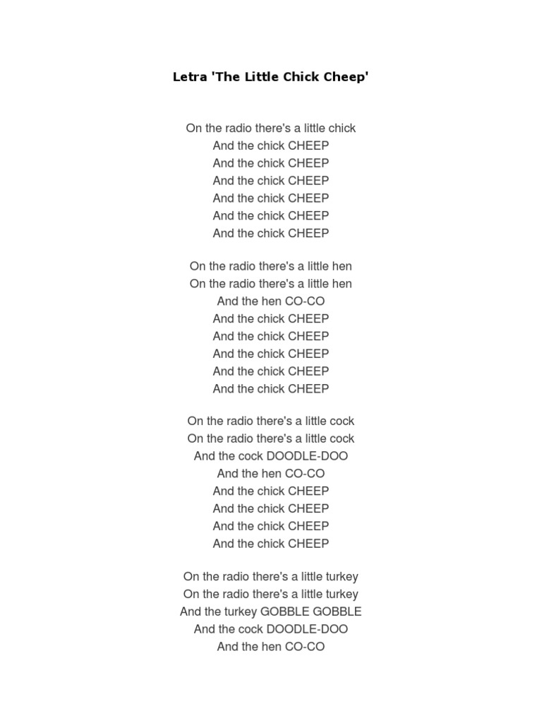Letra 'The Little Chick Cheep' | PDF | Art