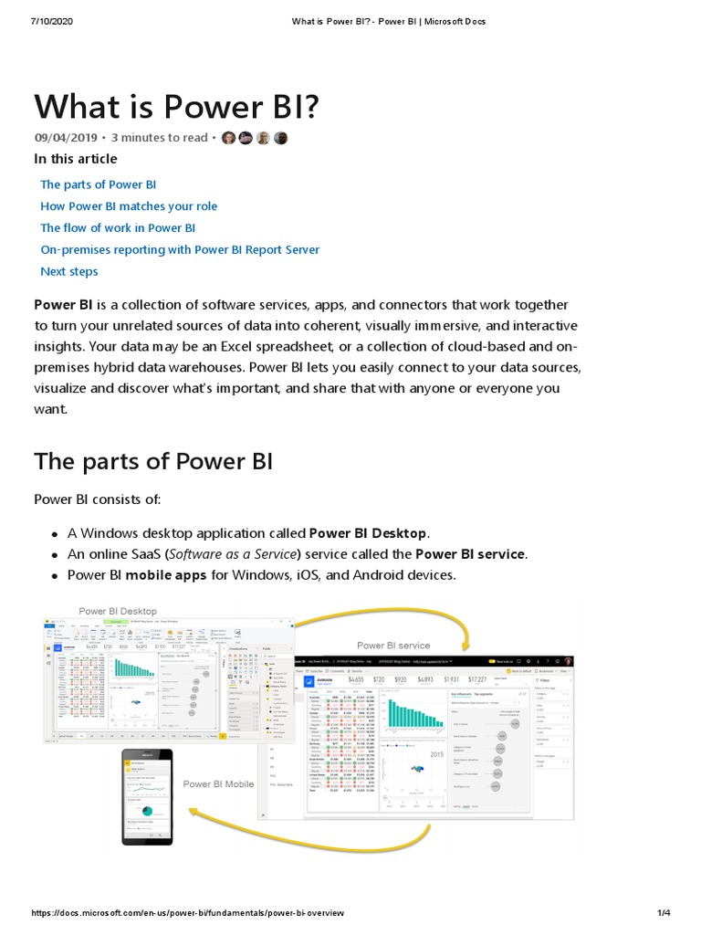 What Is Power BI - Power BI - Microsoft Docs | PDF | Application ...