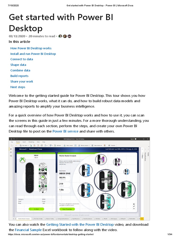 Get Started With Power BI Desktop - Power BI - Microsoft Docs | PDF ...
