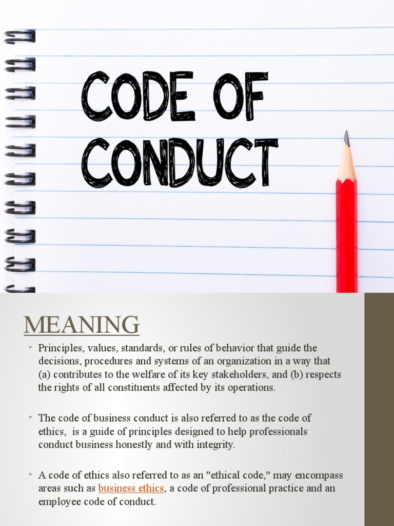 Code of Conduct | PDF | Value (Ethics) | Policy