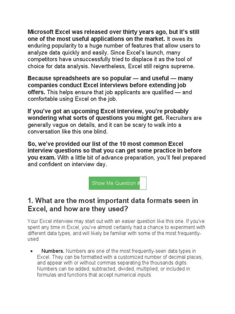 Microsoft Excel Was Released Over Thirty Years Ago | PDF | Microsoft ...