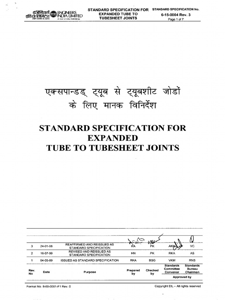 Expanded Tube To Tubesheet Joints (6-15-0004-Rev3) | PDF