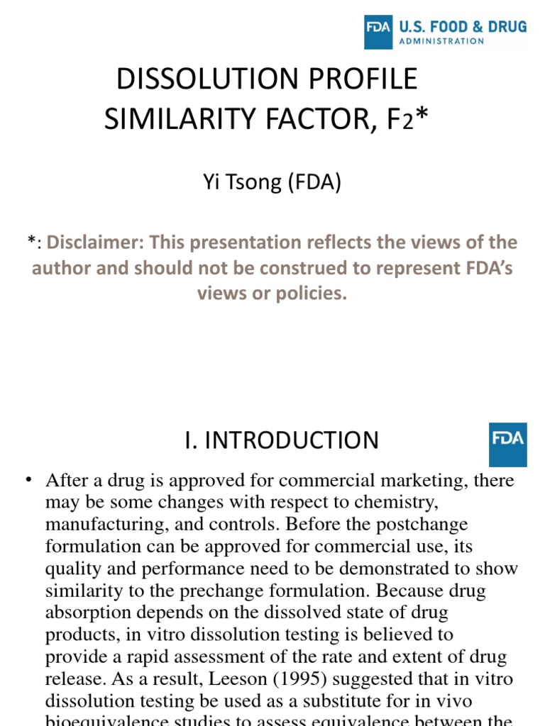 FDA Slides On Disso Profile | PDF | Bootstrapping (Statistics) | Food ...
