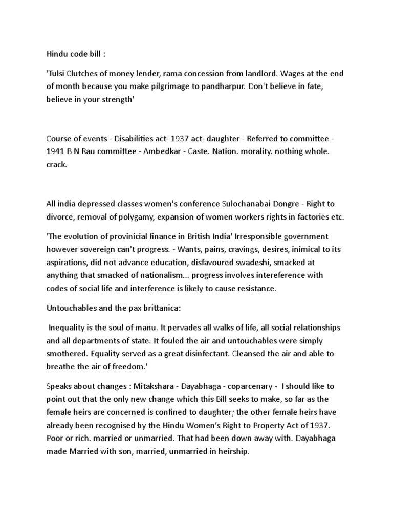 Hindu Code Bill | PDF | Marriage | Inheritance